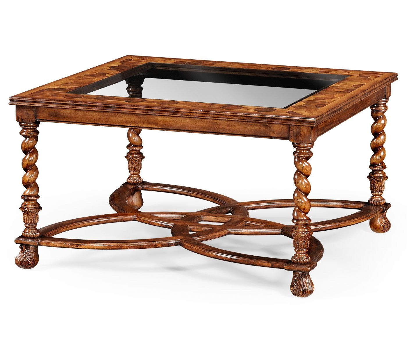 Small Square Coffee Table Oyster - Glass Top – Brittfurn